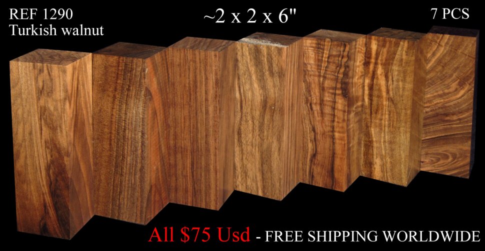 ~2x2x6" Turkish walnut wood blocks ***** Free Shipping Worldwide ...