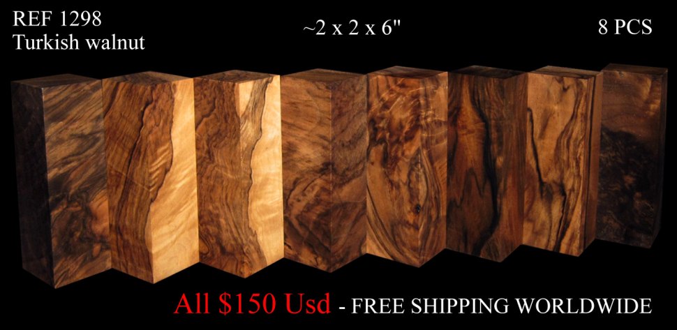 **ENDED** ~2x2x6" Turkish walnut wood blocks ***** Free Shipping ...