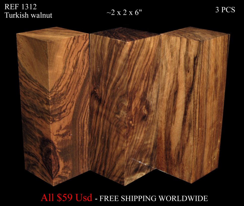 ~2x2x6" Turkish walnut wood blocks ***** Free Shipping Worldwide ...