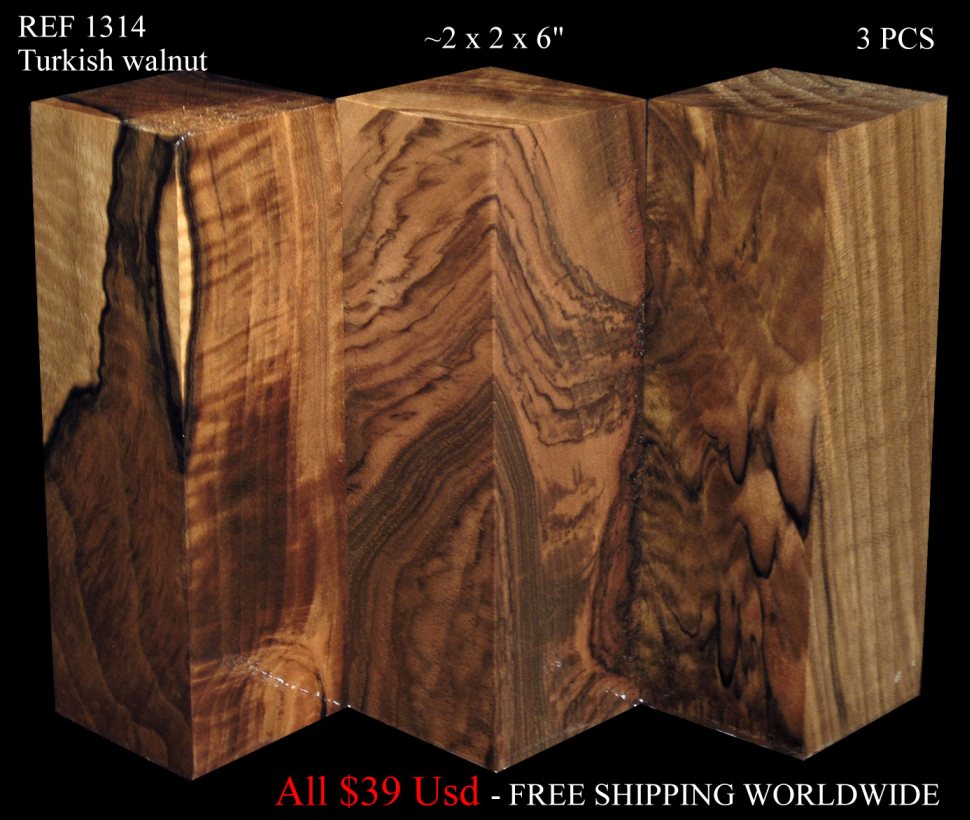 ~2x2x6" Turkish walnut wood blocks ***** Free Shipping Worldwide ...