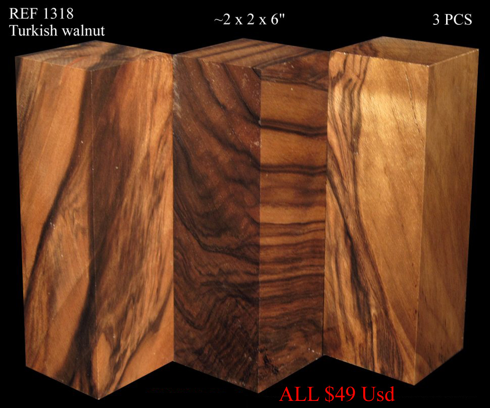 ~2x2x6" Turkish walnut wood blocks ***** Free Shipping Worldwide ...