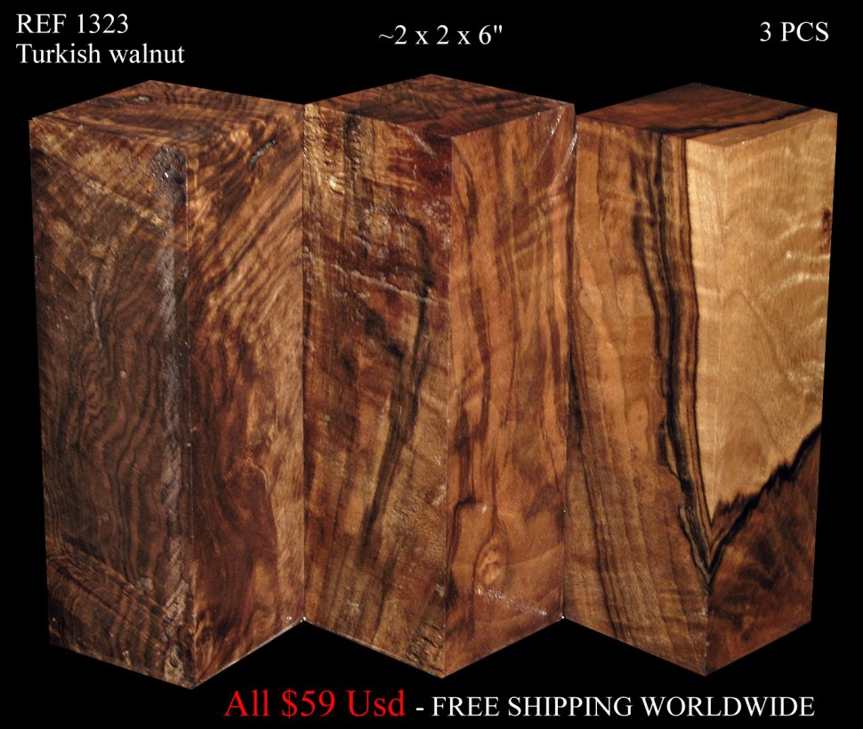 ~2x2x6" Turkish walnut wood blocks ***** Free Shipping Worldwide ...