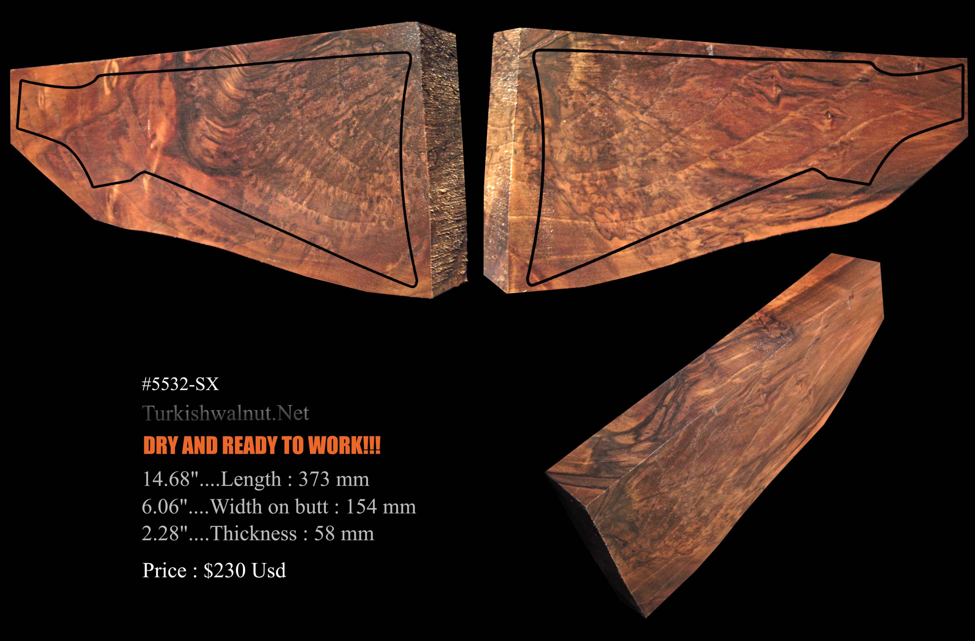 TURKISHWALNUT.NET...::: Gun stock blanks - Exhibition - Lux - Full ...