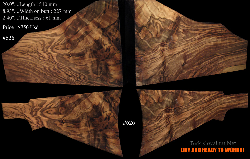 ( Exhibition grade O/U & Side by Side gunstock blanks )