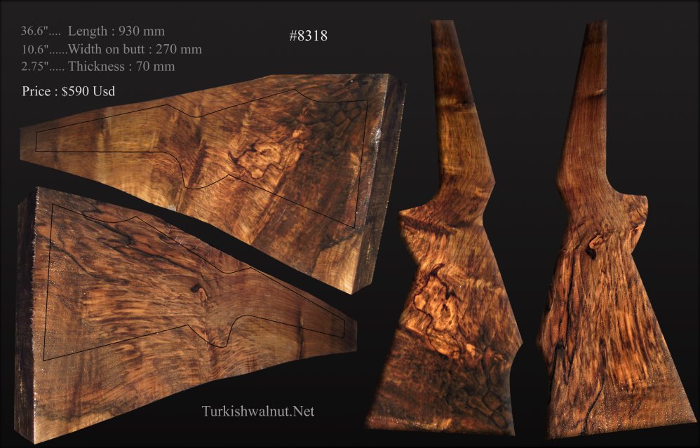 Rifle Blanks & Mannlicher stock blanks - Turkish Walnut - High Grade ...