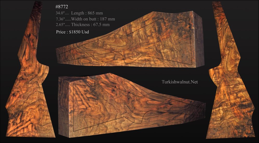 Rifle Blanks & Mannlicher stock blanks - Turkish Walnut - Lux High ...